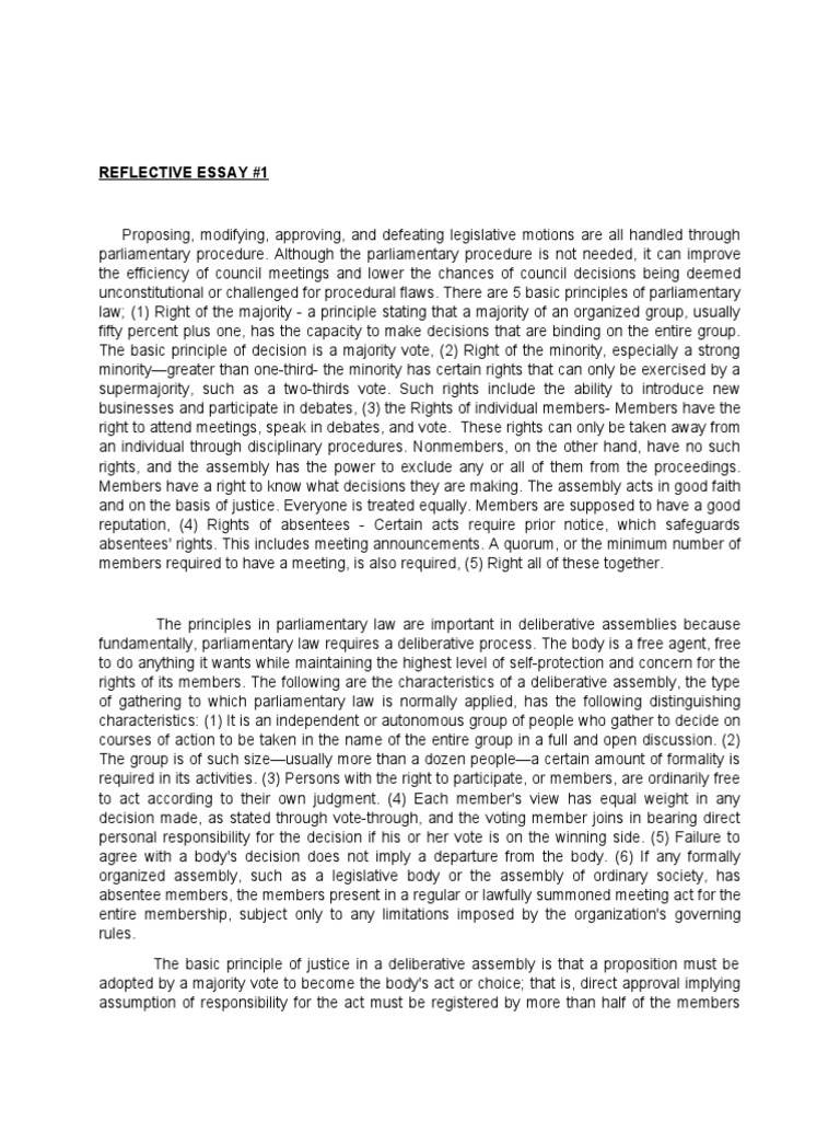 SAN ANDRES, Grace Ann (Reflection Essay #1) | PDF | Supermajority ...