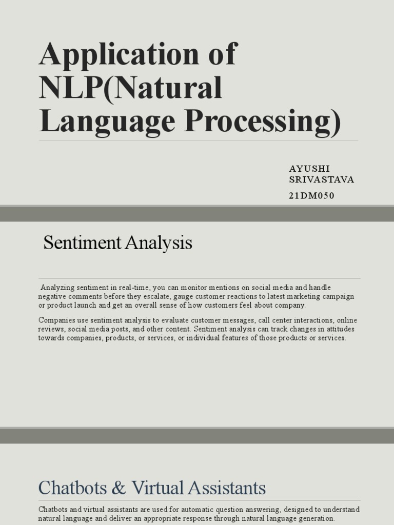 Application of NLP | PDF | Speech Recognition | Popular Culture & Media Studies