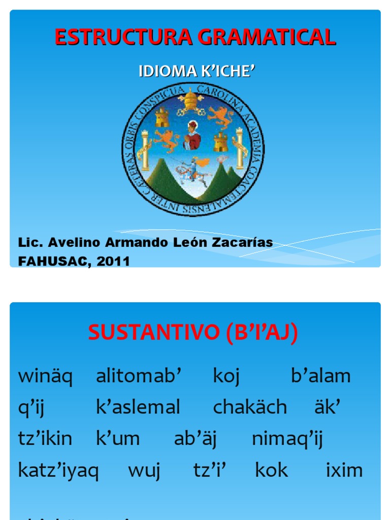Gramática del Idioma K'iche' | PDF | Verbo | Plural