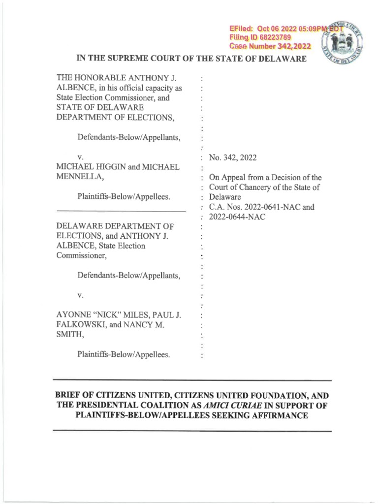 Cu Cuf Tpc Amicus Brief Mennella V Delaware Department Of