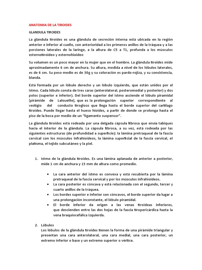 Anatomia De La Tiroides Pdf Tiroides Anatomia Animal