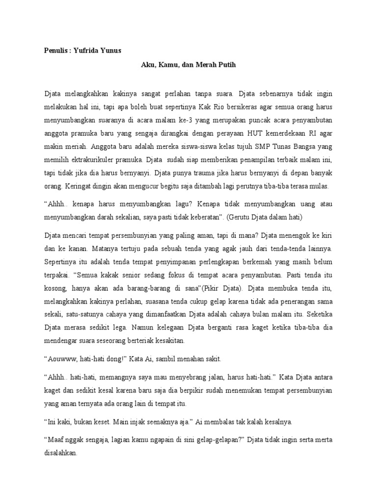 NASKAH CERPEN (Yufrida Yunus) | PDF