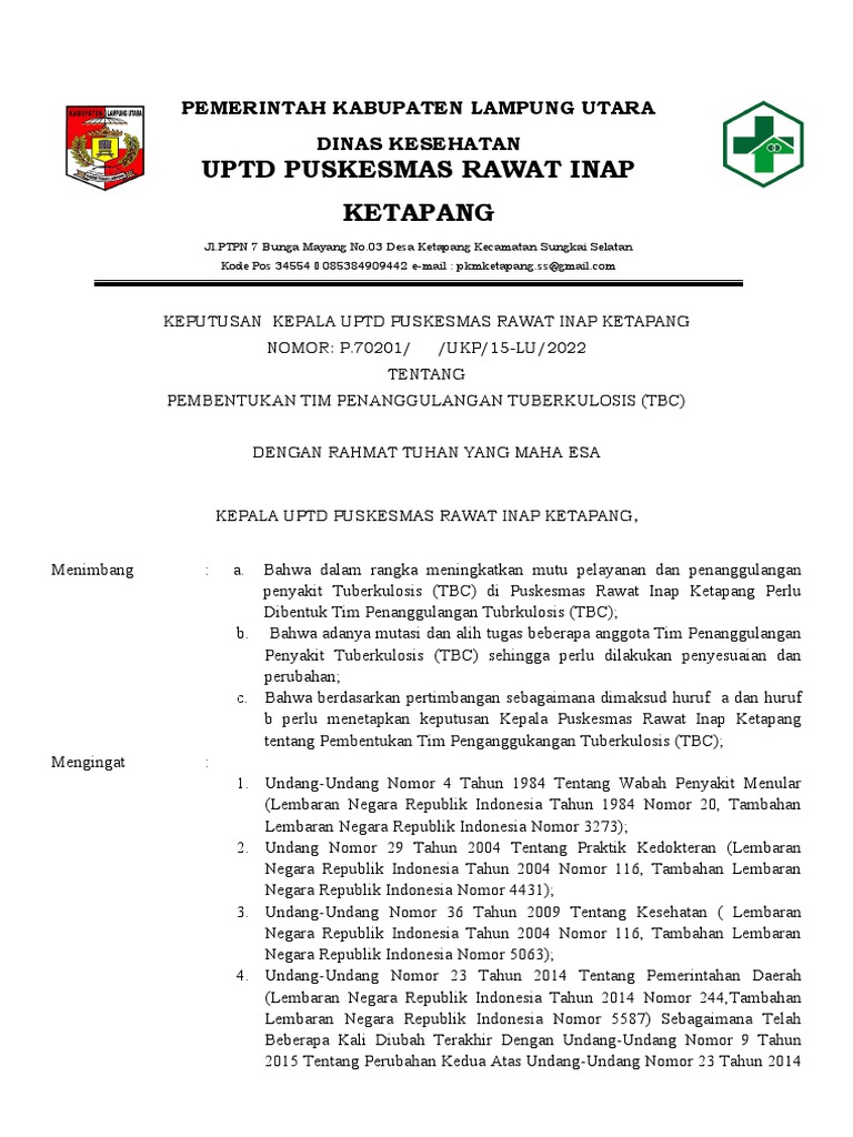 SK Penanggulangan TBC Terbaru 22 | PDF