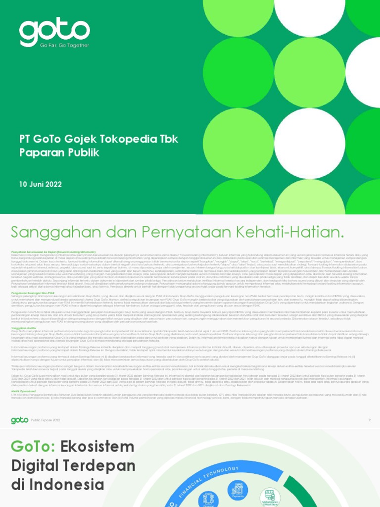 Paparan Publik GoTo 2022 | PDF | Bisnis