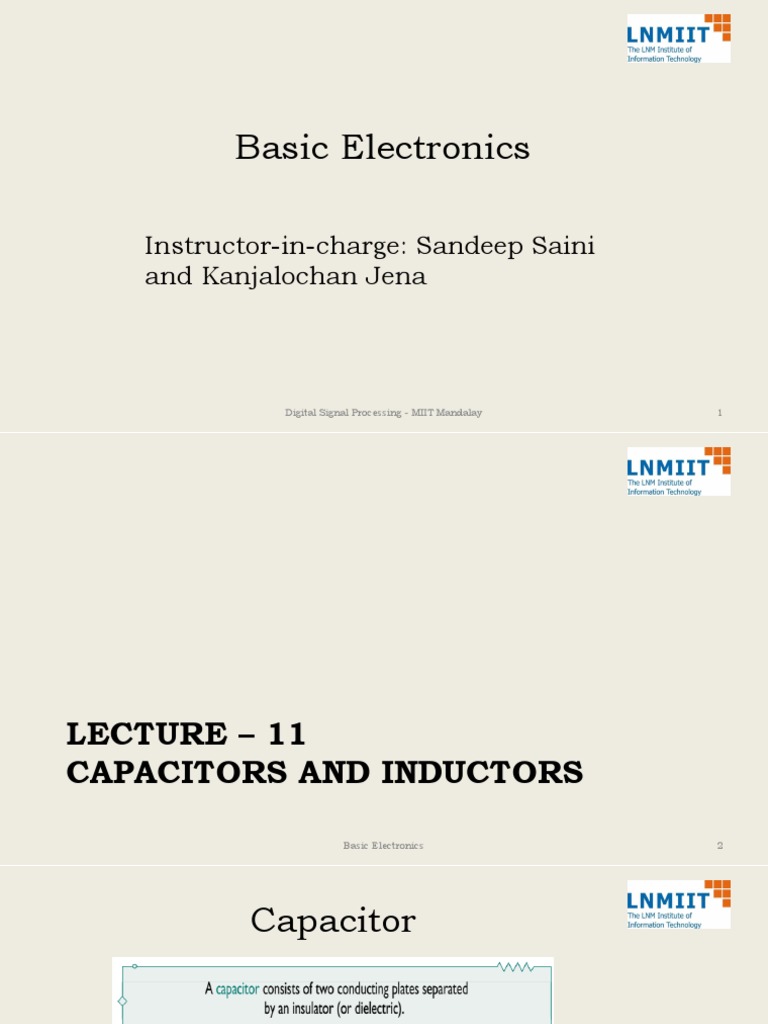 Introduction to Capacitors, Inductors, and First Order Circuits | PDF
