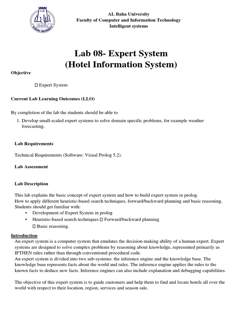 Lab 08 Pdf Expert Systems Engineering