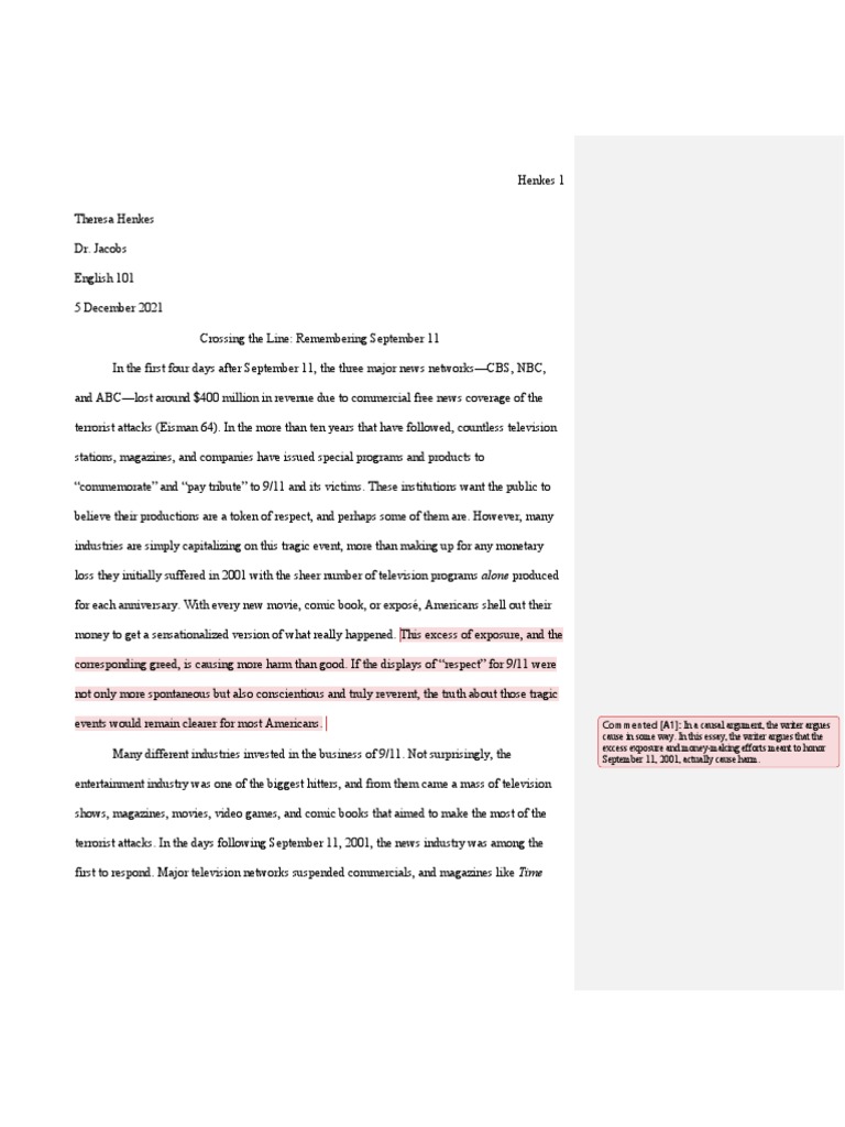 Causal Argument | PDF | September 11 Attacks | News