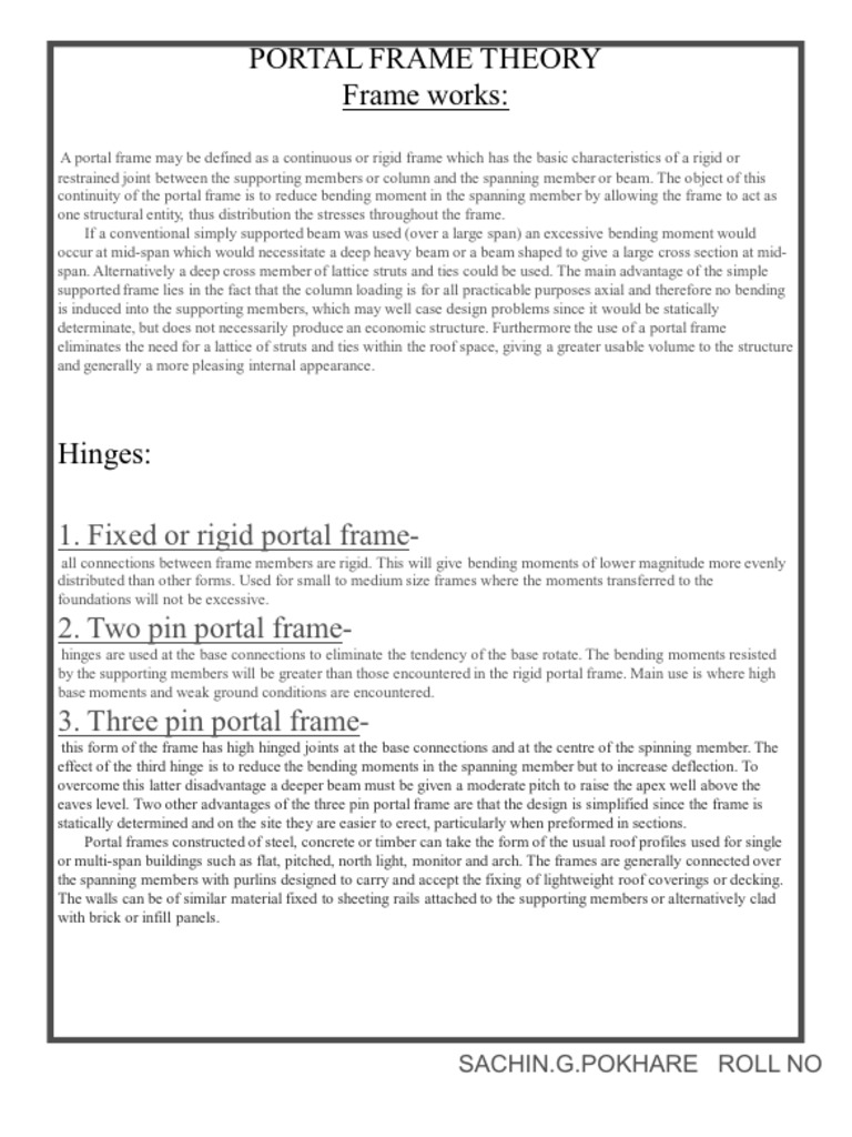 Portal Frame Connection Overview | PDF