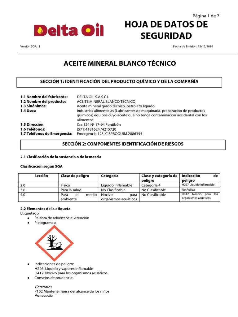 Aceite Blanco | PDF | Agua | Residuos