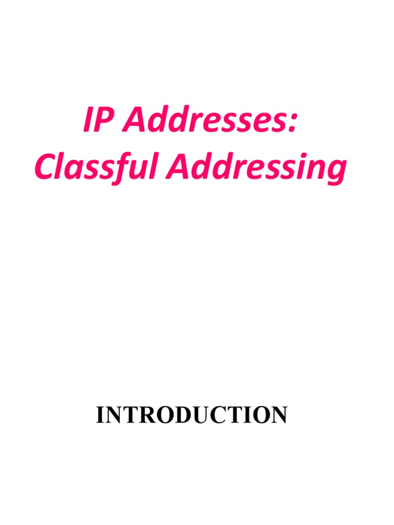 Classful Addressing Pdf Ip Address Computer Network