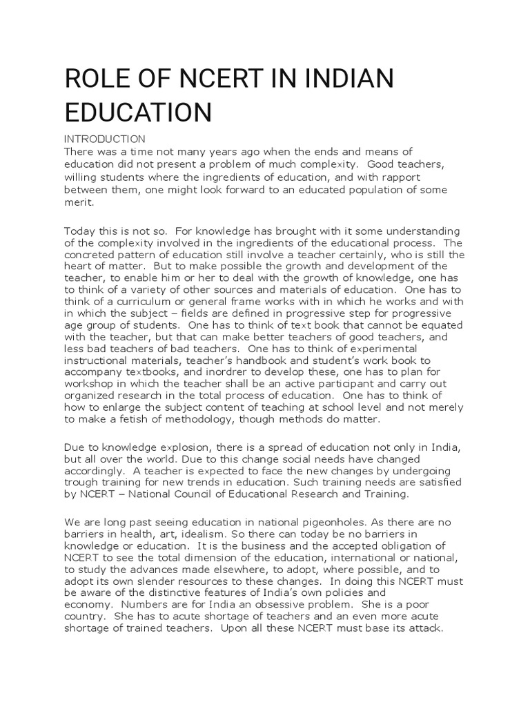 NCERT's Role in Indian Education | PDF | Teachers | Curriculum