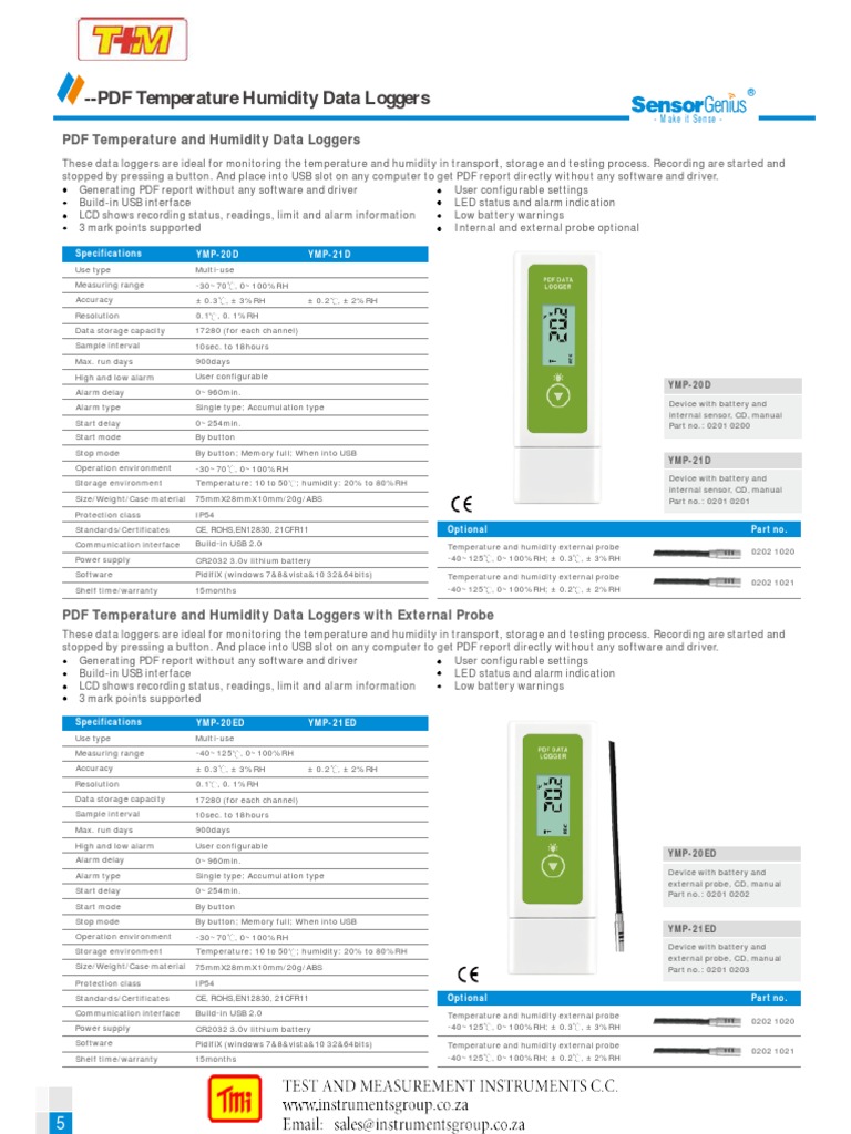 PDF Data Logger YMP-20D | PDF | Usb | Computer Data Storage