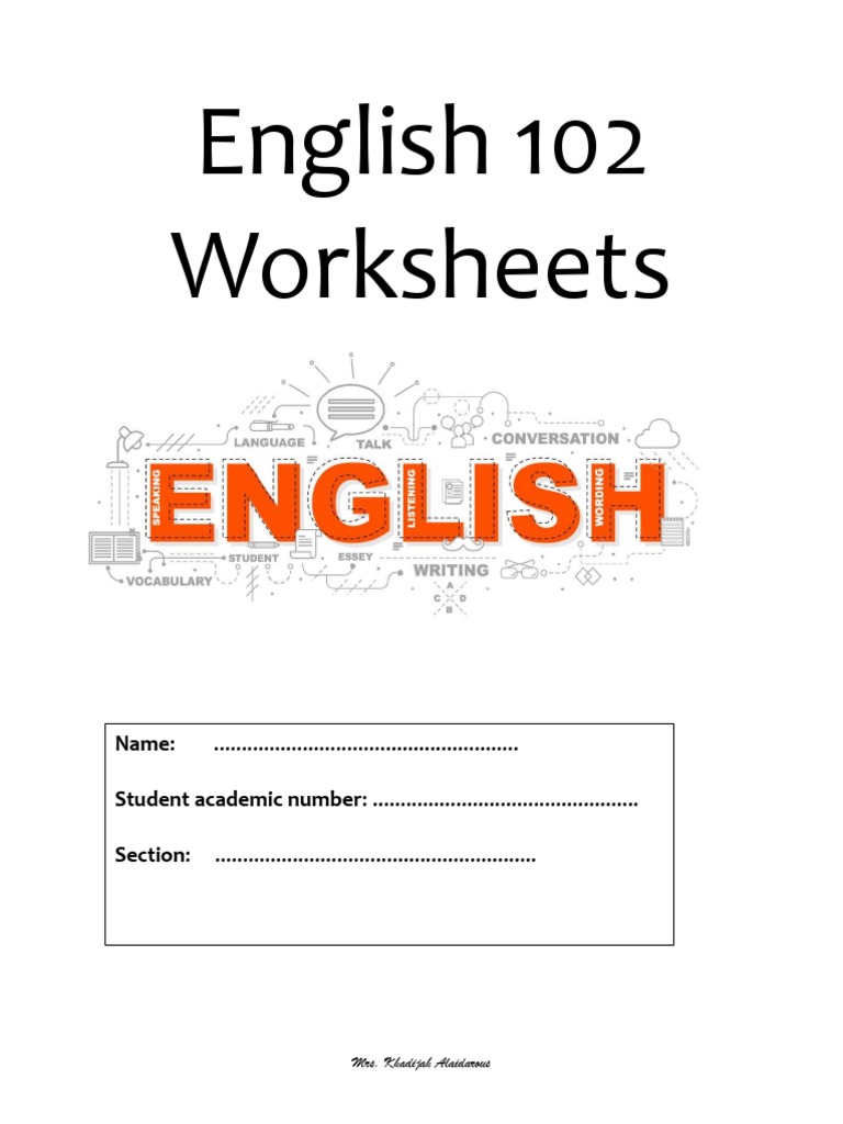 English 102 Course Overview and Worksheets | PDF | Schools ...