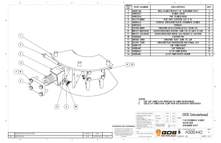 A500442 Gate Side Grabber Assy 7 in Stabbing Guide GDM | PDF | Screw ...