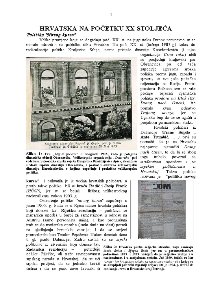 Lekcija 05 - Hrvatska Na Pocetku XX Stoljeca | PDF