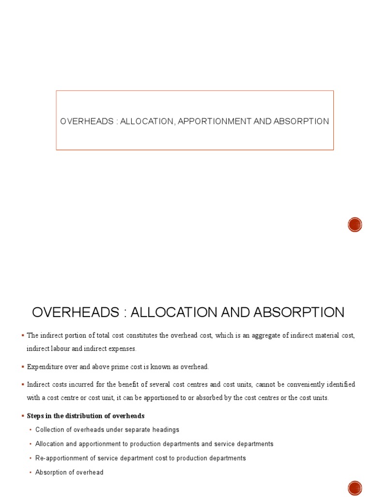 14 Allocation, Apportionment and Absorption of Overheads | PDF | Labour ...
