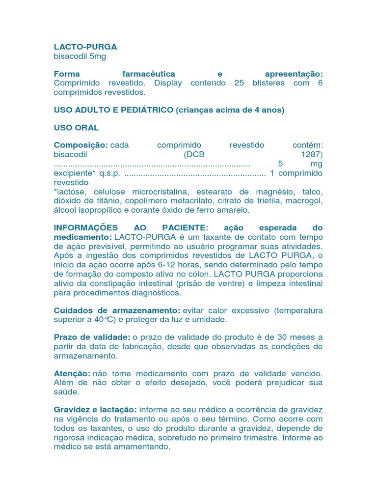 Lacto-Purga: Folheto informativo completo sobre indicações, dosagem ...