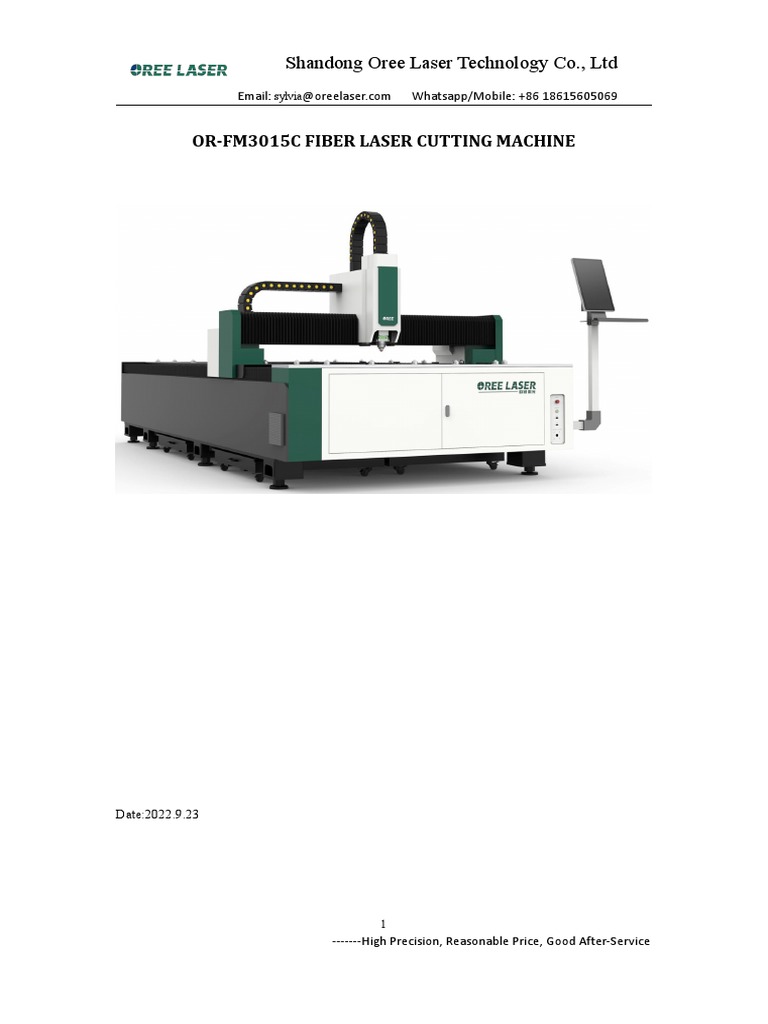 Oree Laser Cutting Machine Overview | PDF