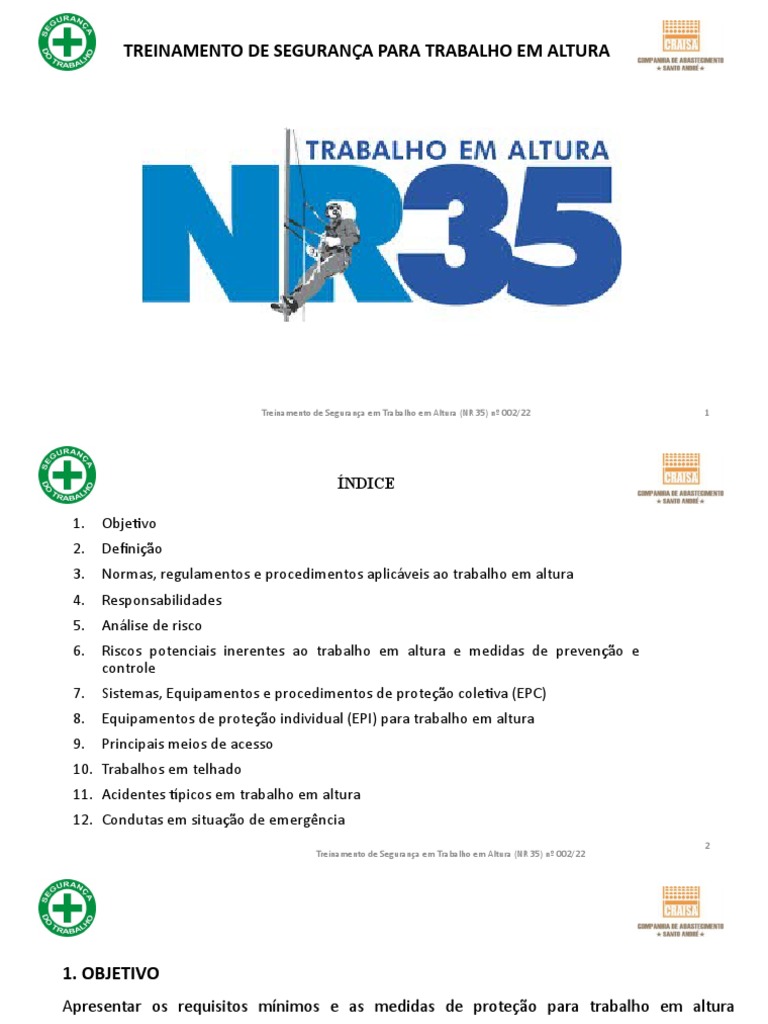 Segurança em Trabalho em Altura NR 35 | PDF