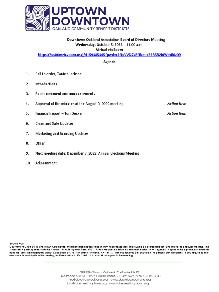 DOA Board October 5, 2022 Agenda Packet | PDF | Economies