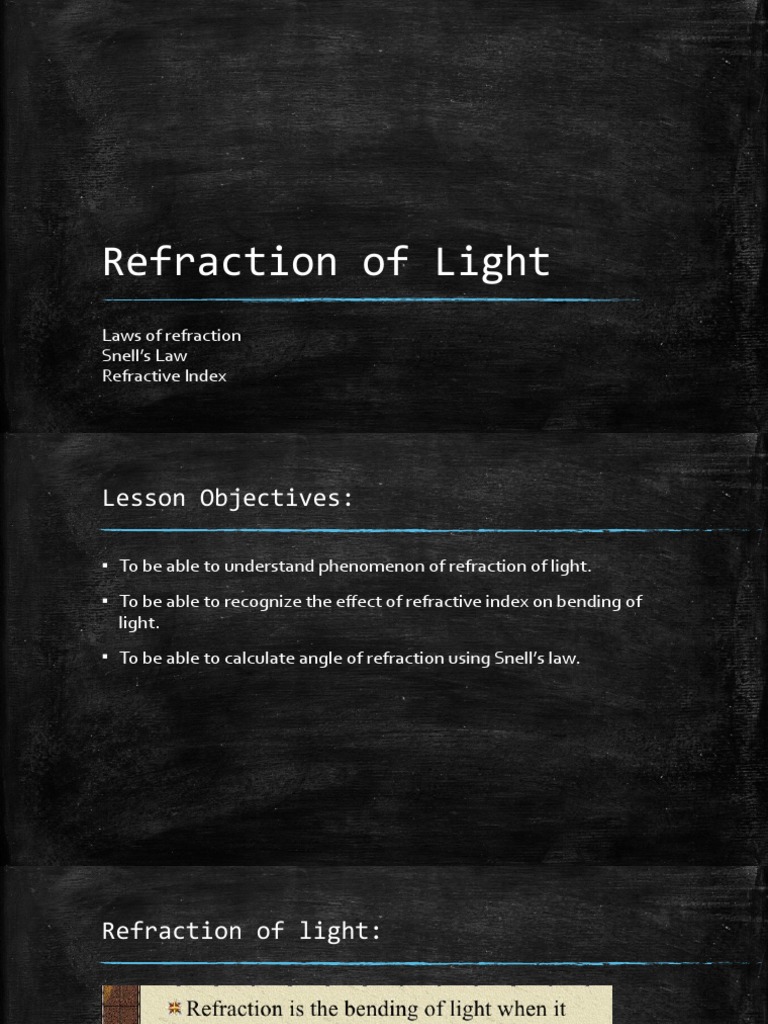 Refraction of Light | PDF