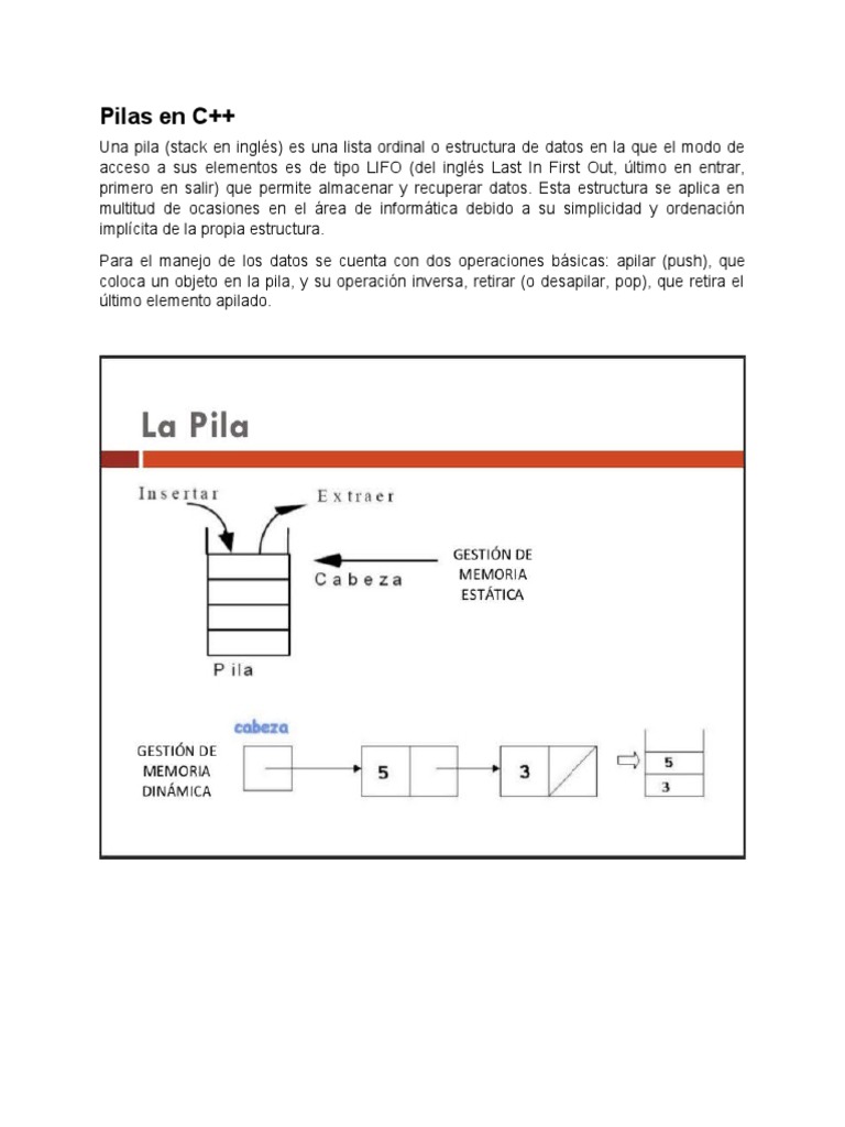 Pilas y Colas en C++ | PDF | Cola (tipo de datos abstractos ...