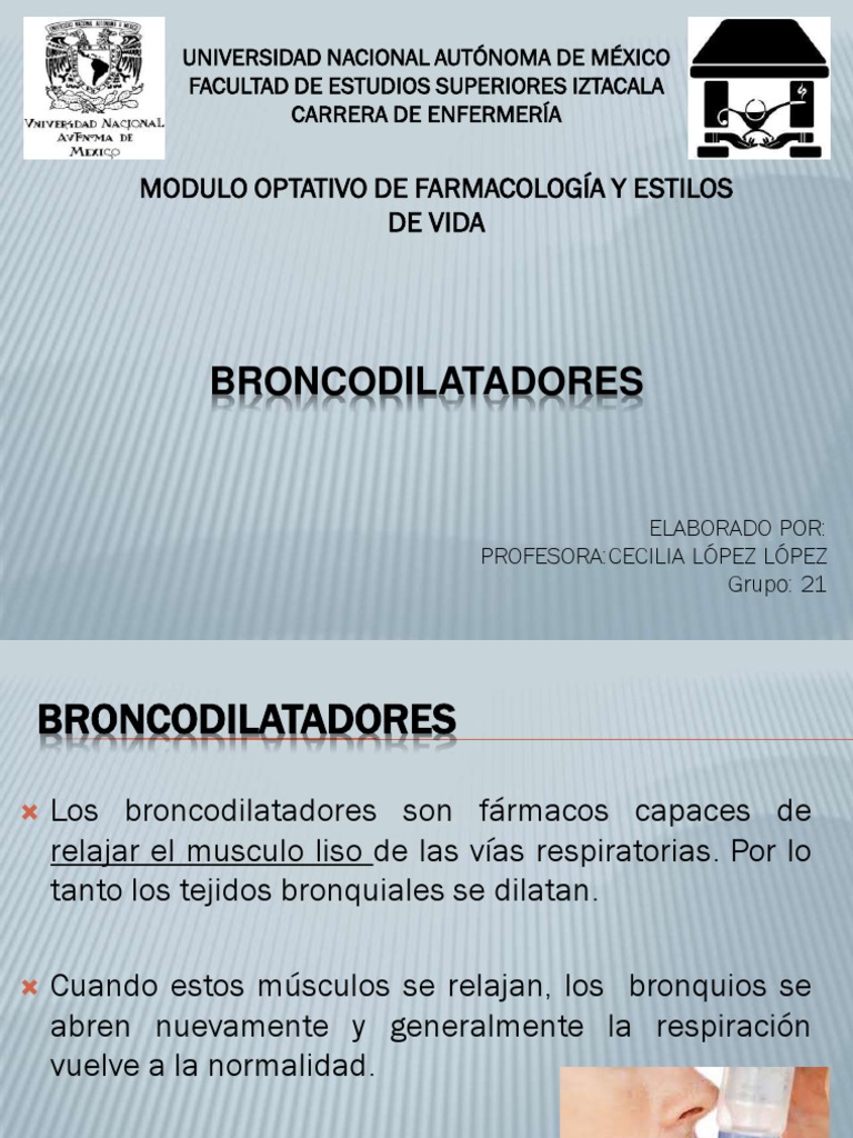 BRONCODILATADORES | PDF | Asma | Drogas