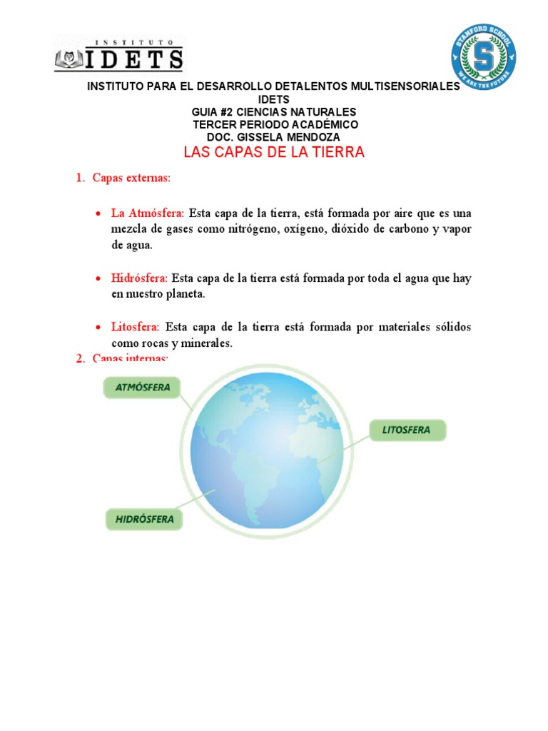 Guia #2 Ciencias Naturales Las Capas de La Tierra, Movimientos de La Tierra | PDF | Tierra ...