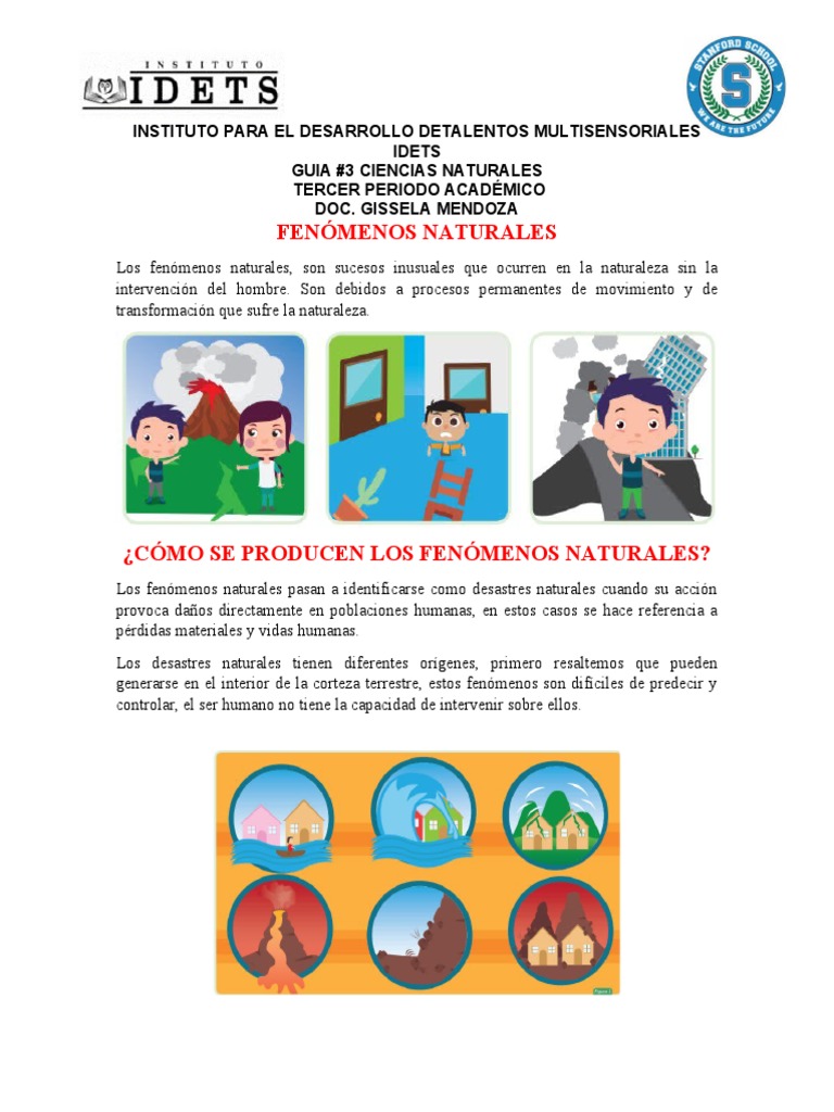 Guia #3 Ciencias Naturales Fenómenos Naturales | PDF | Desastres ...