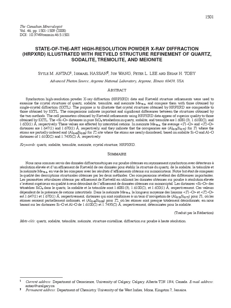 CM46 1501 | PDF | Crystallography | Phases Of Matter