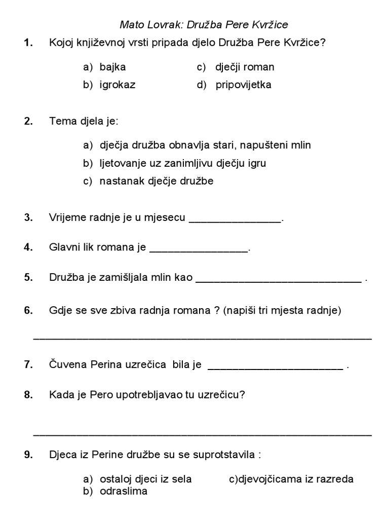 Druzba Pere Kvrzice Provjera Goga | PDF