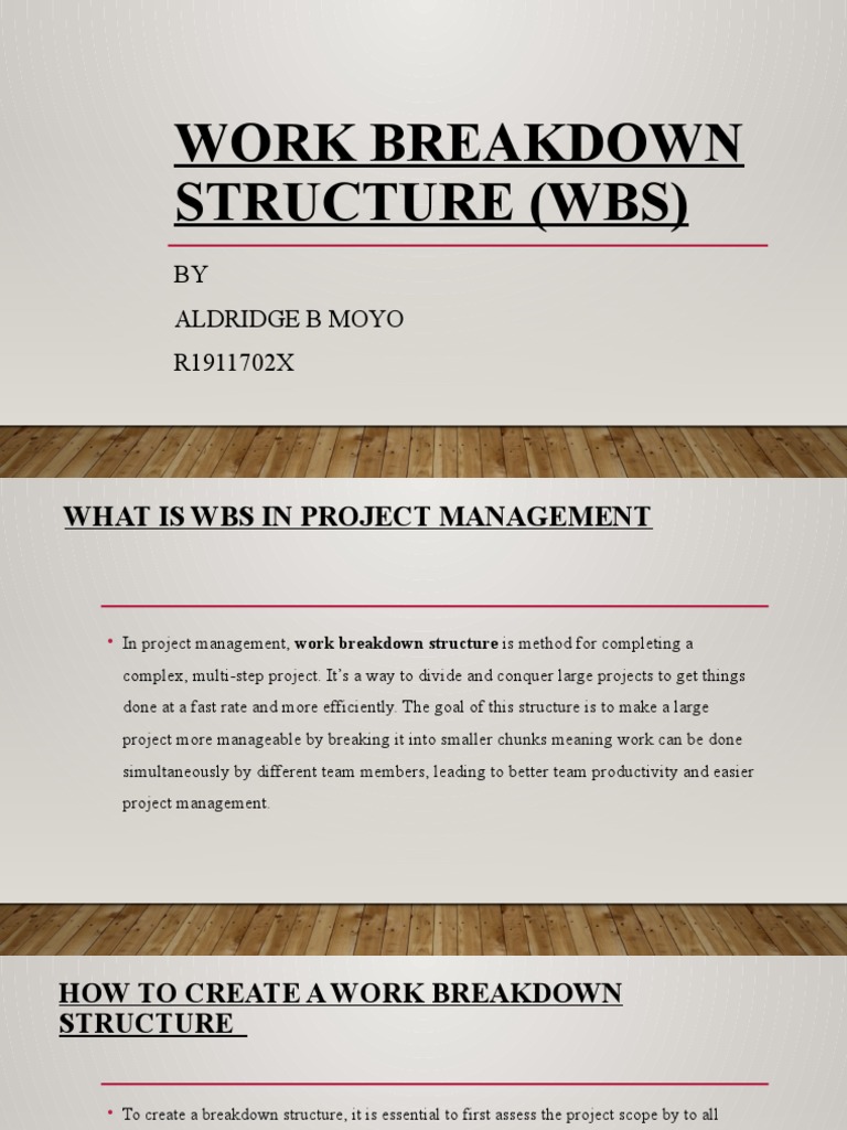 Work Breakdown Structure (WBS) | PDF
