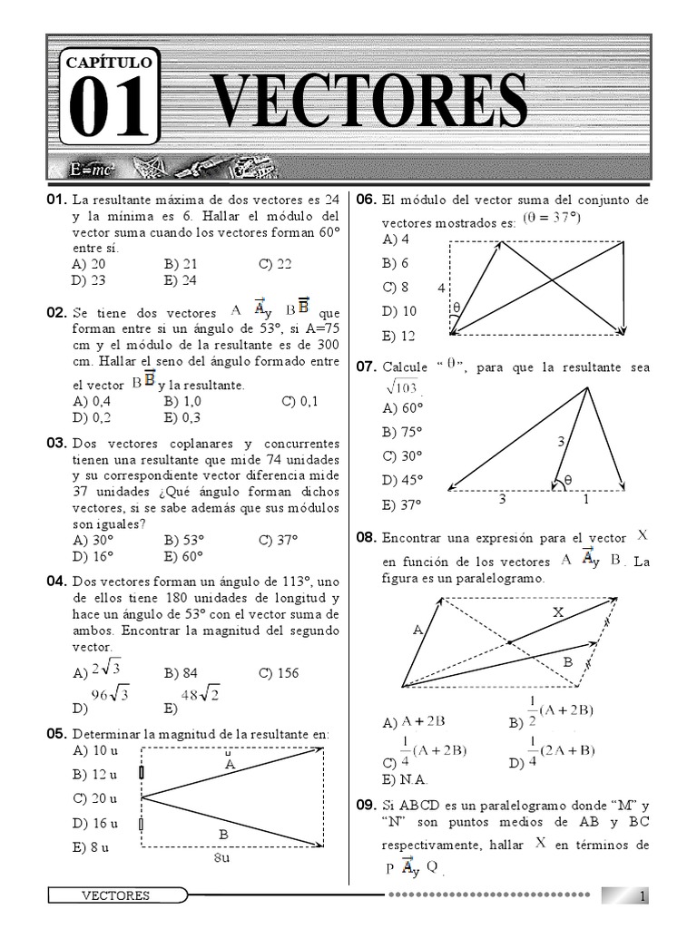 01-Vectores Fisica | PDF | Vector Euclidiano | Matemáticas