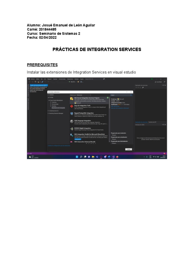 Prácticas Integration Services | PDF | Archivo de computadora | Servidor SQL de Microsoft
