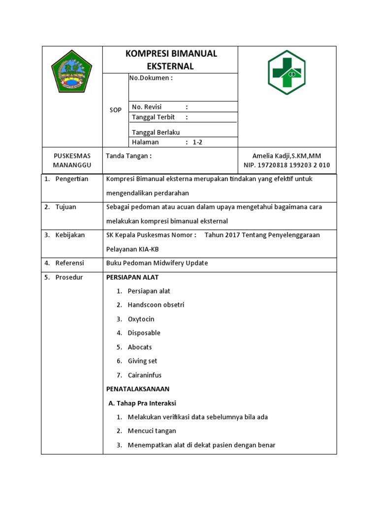 Bimanual Compression SOP Guide | PDF