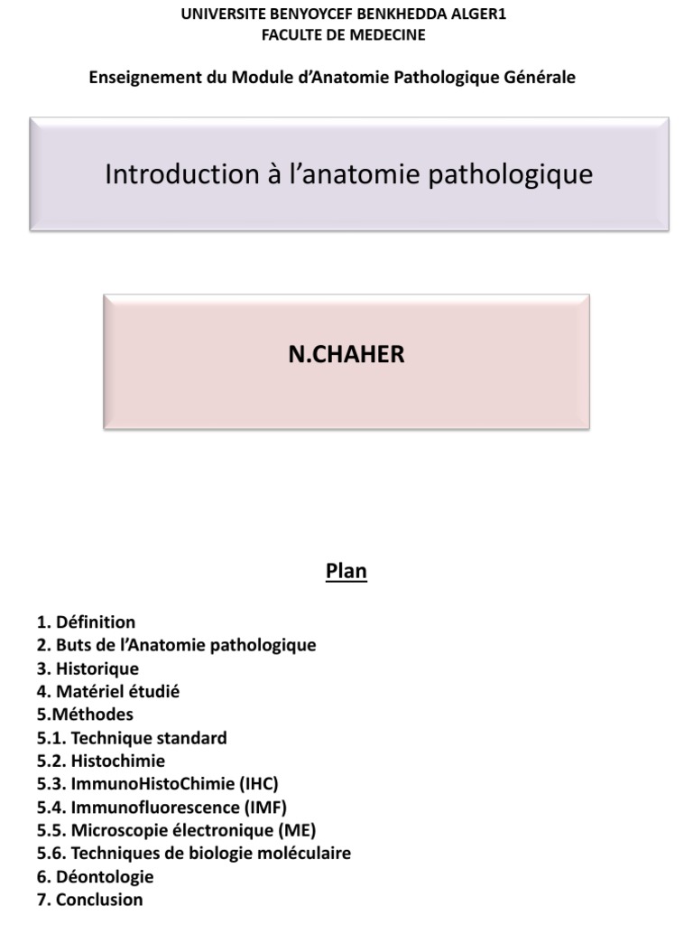 Introduction À L Anatomie Pathologique | PDF | Biopsie | Immunohistochimie