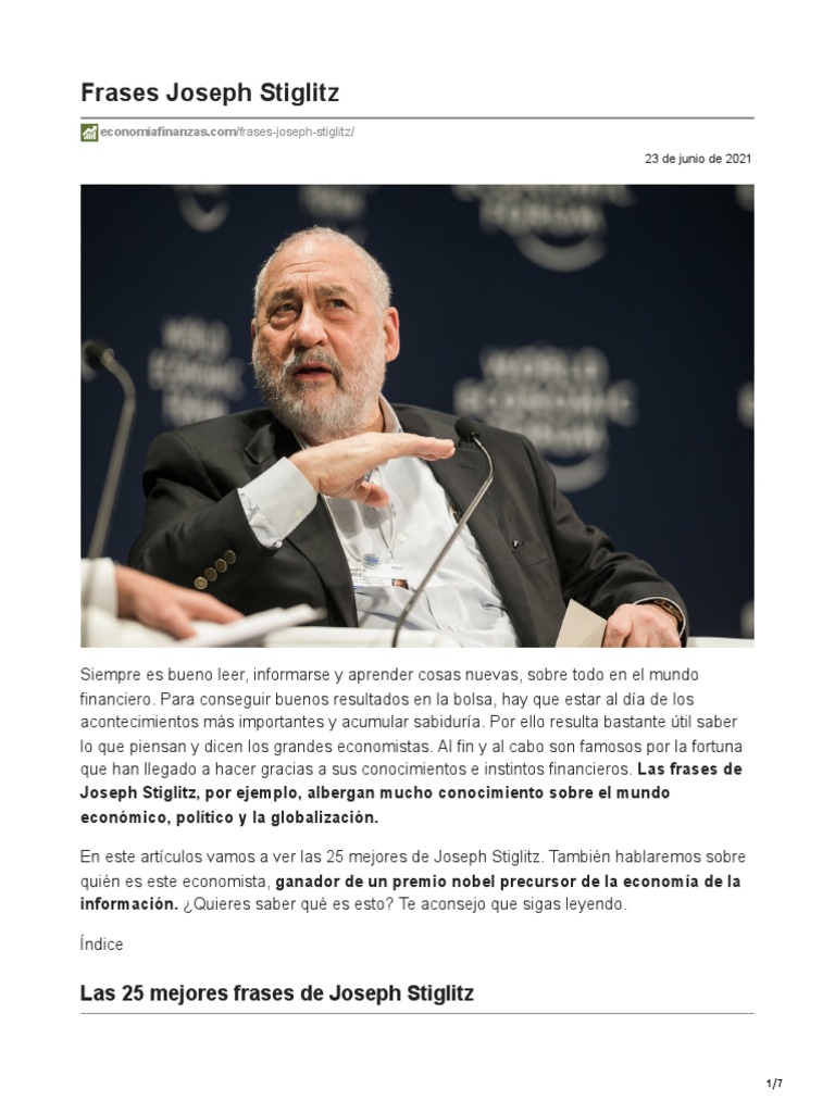 Frases Joseph Stiglitz | PDF