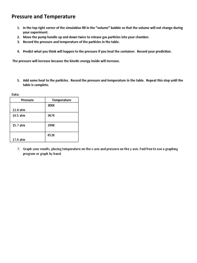 Pressure and Temperature | PDF