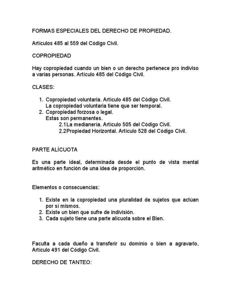 Formas Especiales Del Derecho de Propiedad | PDF