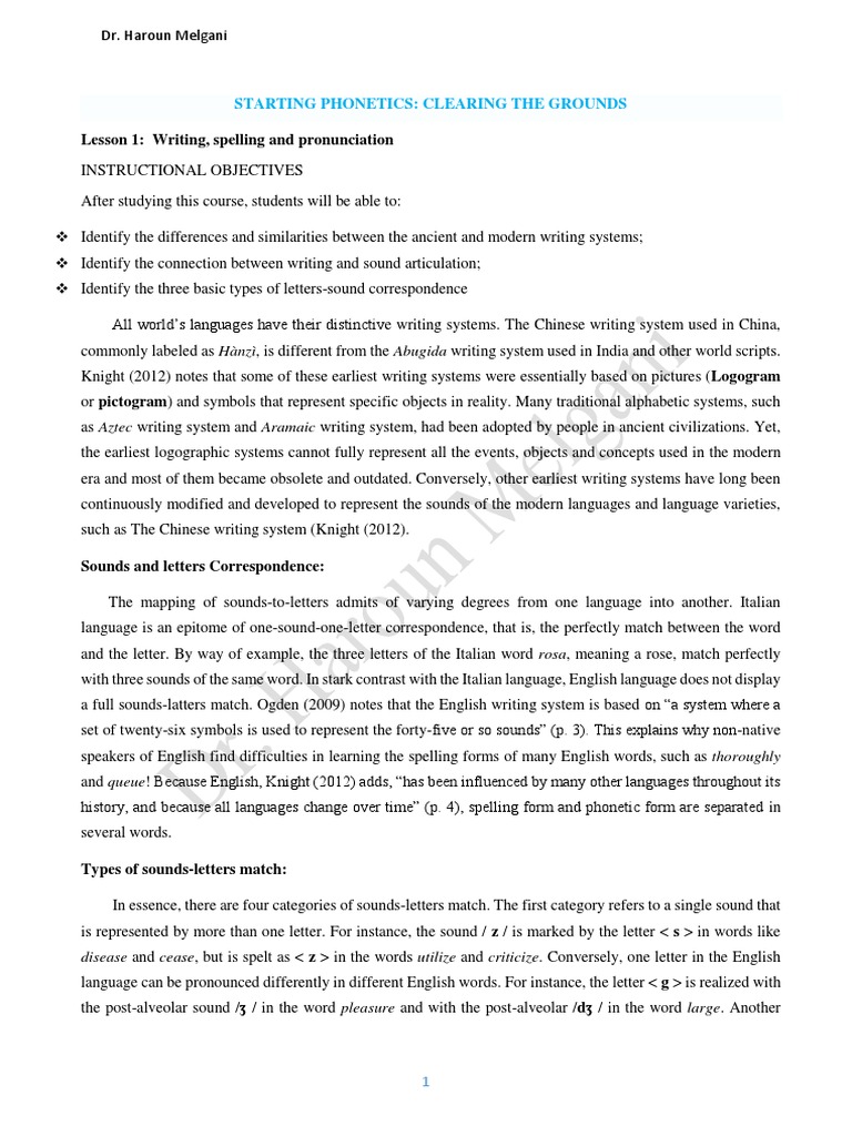 Handouts Phonetics | PDF | Phonetics | Human Voice