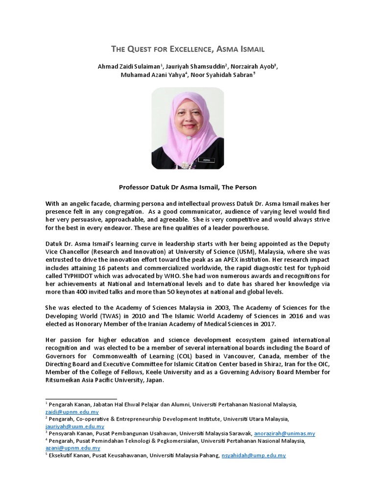 Case 4 - Dato Asma Ismail by Zaidi Jauriah Azira Azani Syahidah | PDF ...