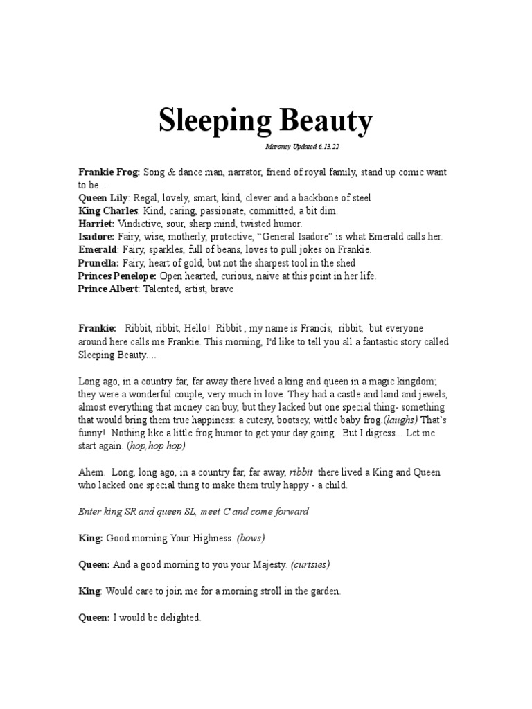 Sleeping Beauty SCRIPT | PDF | Red | Sleeping Beauty