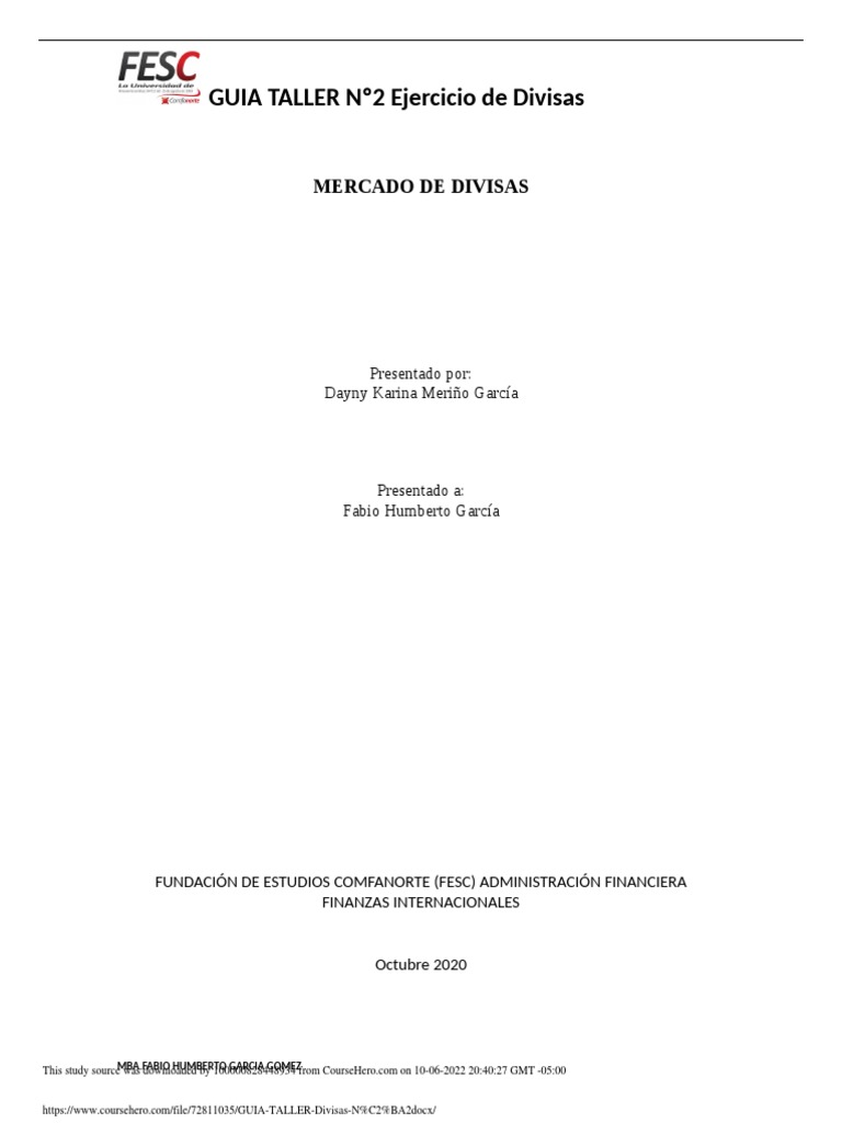Ejercicios Prácticos de Divisas y Mercado Forex | PDF | Bancos | Mercado de divisas