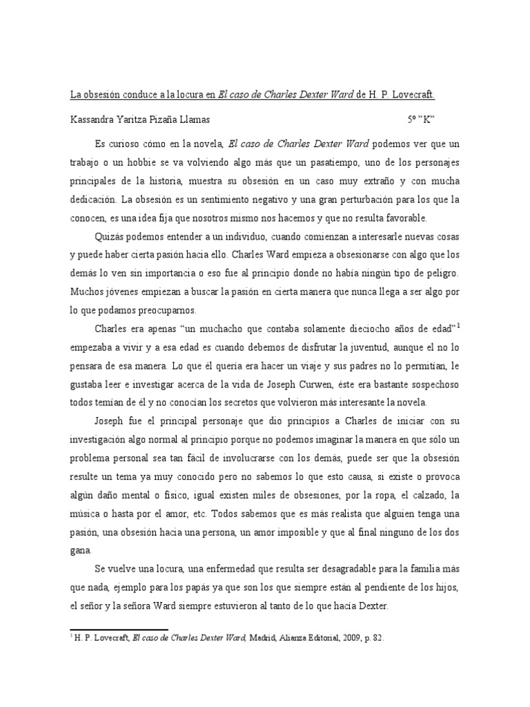 El - Caso - de - Charles - Dexter - Ward XD | PDF | HP Lovecraft | Amor