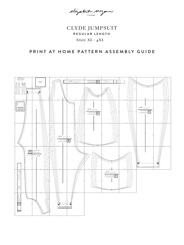 Clyde Jumpsuit Size Guide | PDF | Sewing | Clothing