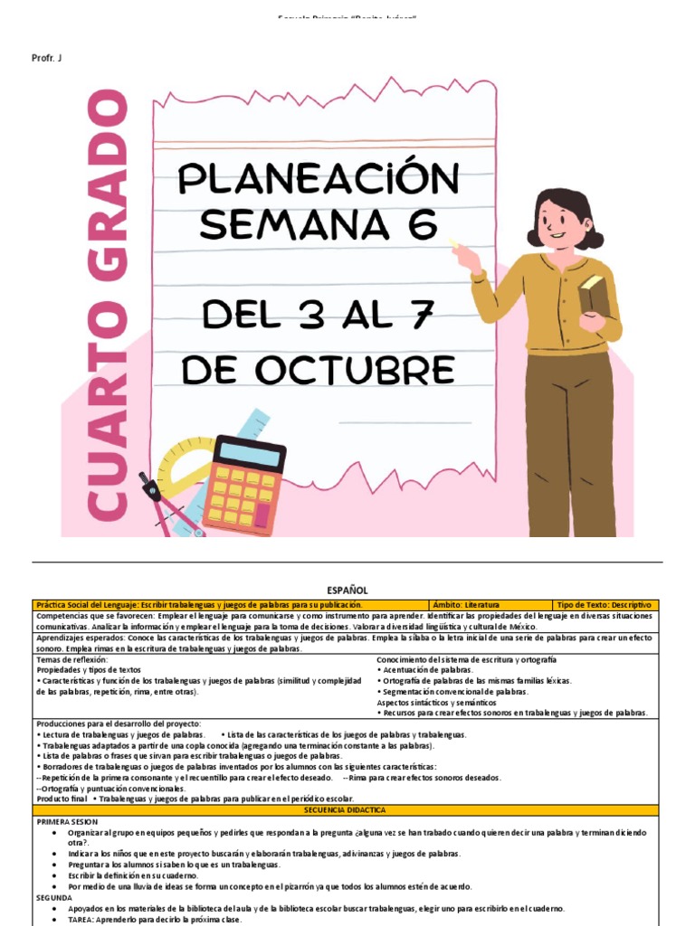 Plan Octubre 3 Al 7 | PDF | Palabra | Vacunación