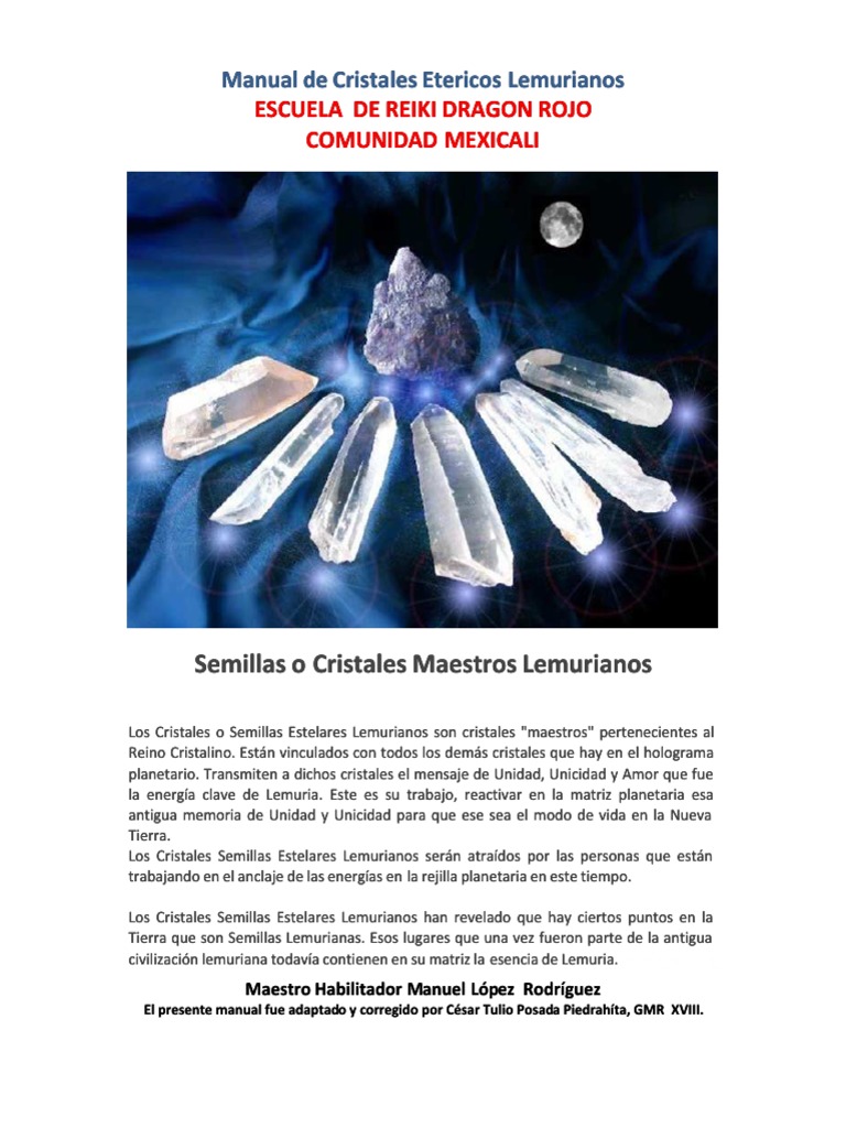 Los Cristales Lemurianos: Mensajeros de la antigua civilización perdida de Lemuria | PDF | Reiki ...