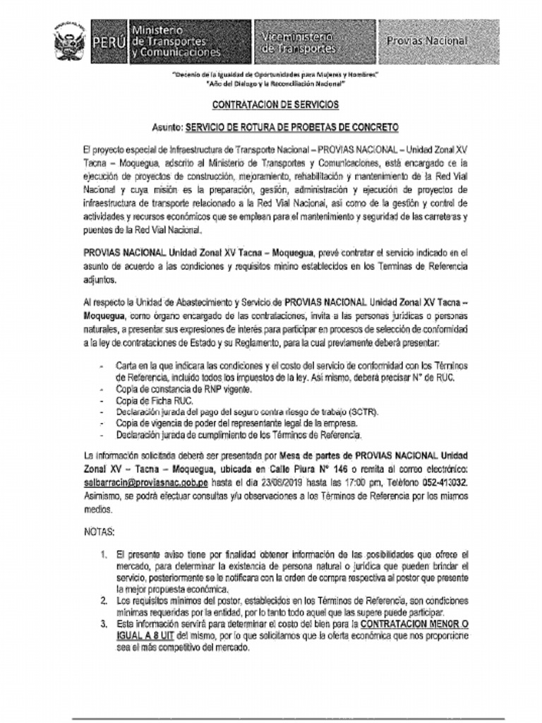 TDR Servicio de Rotura de Probetas de Concreto 1 | PDF TDR Servicio de Rotura de Probetas de Concreto 1 | PDF