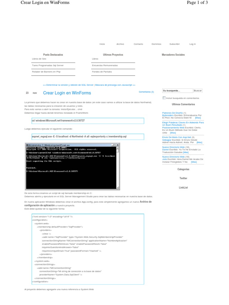 Crear Login En Winforms Pdf Servidor Sql De Microsoft Red Mundial