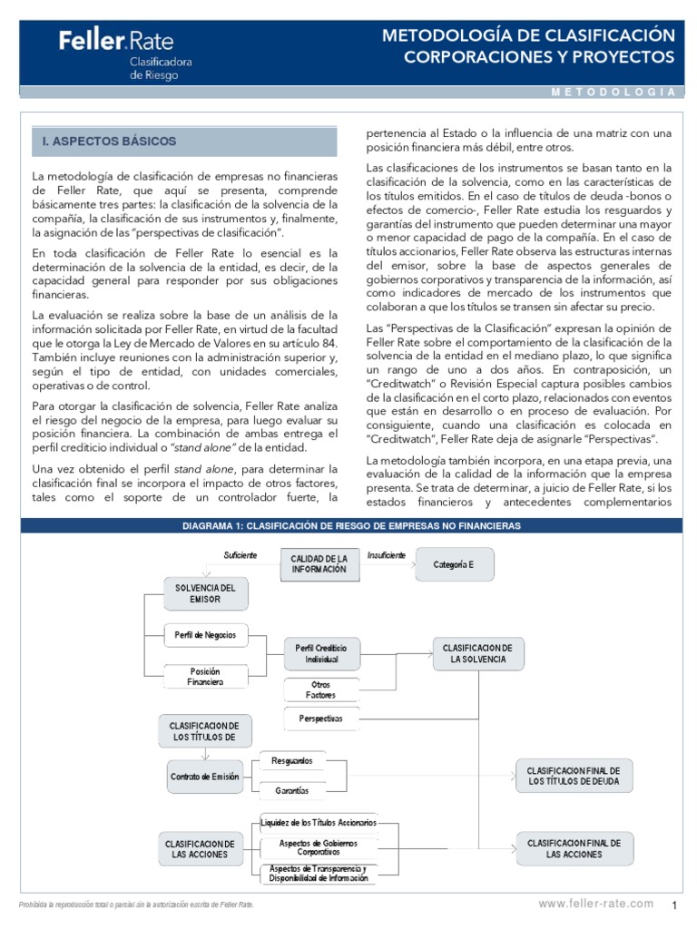 Metodología Clasificación Riesgo Feller Rate | PDF | Business | Capital ...
